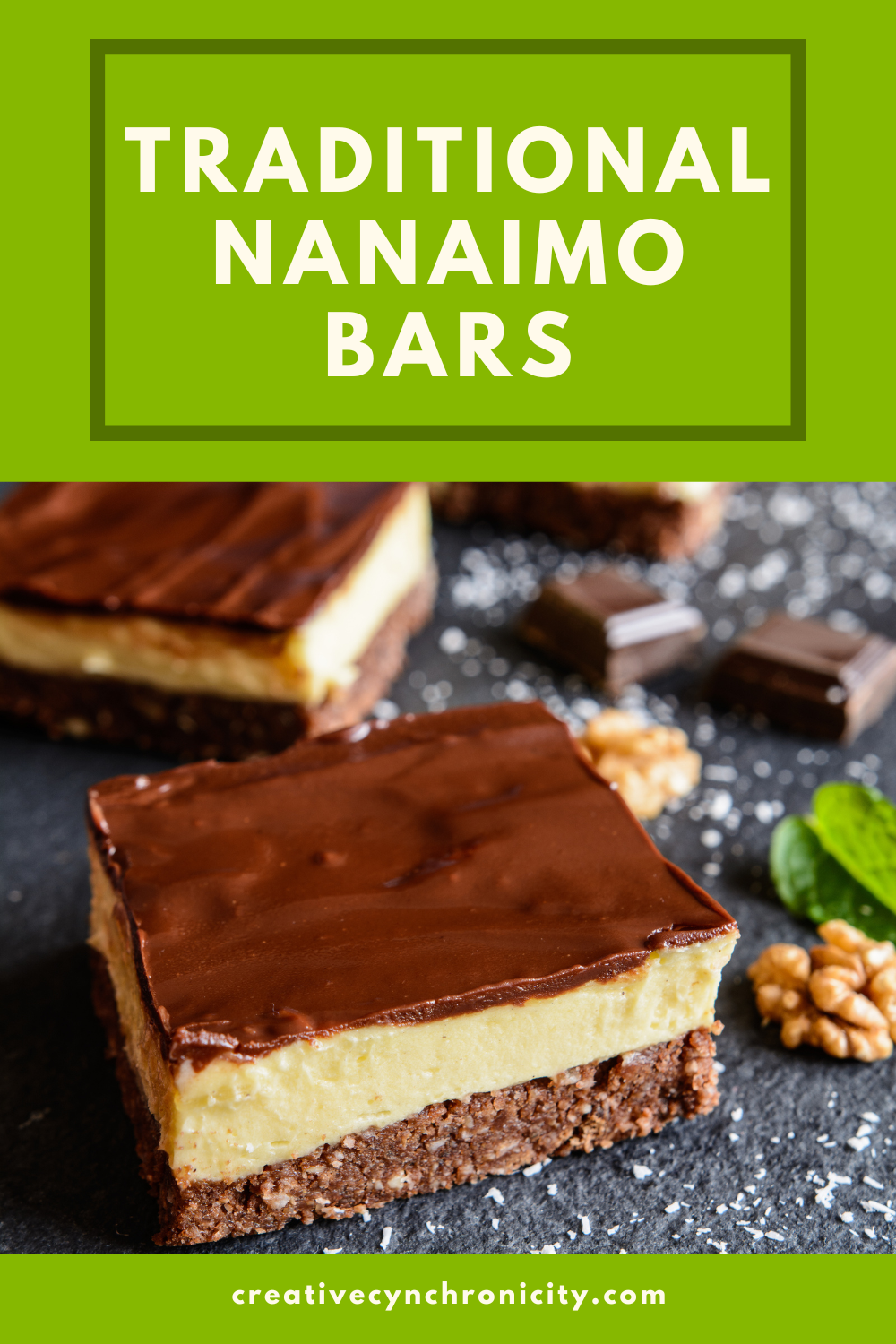 Traditional Nanaimo Bars - Creative Cynchronicity
