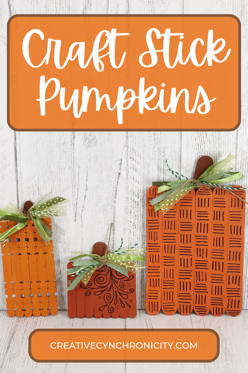 Craft Stick Pumpkins - Creative Cynchronicity