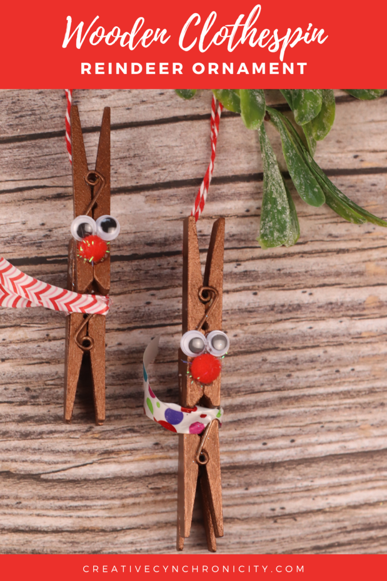 Wooden Clothespin Reindeer Ornament - Creative Cynchronicity