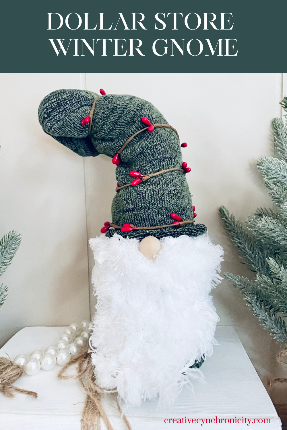 Dollar Store Winter Gnome - Creative Cynchronicity