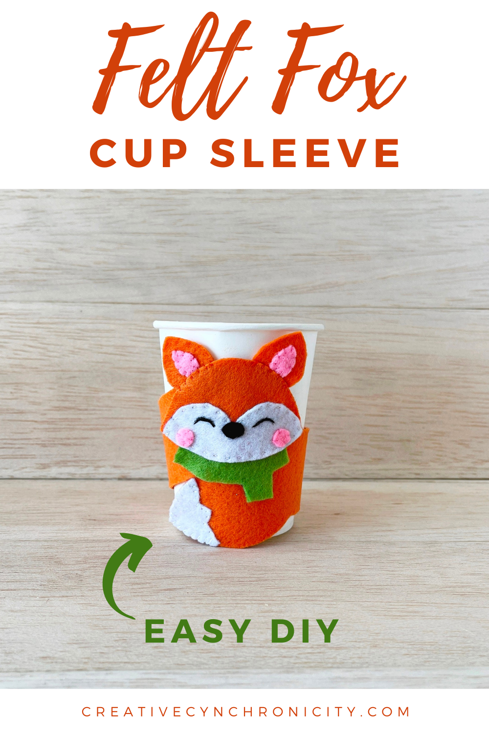 Felt Fox Cup Sleeve - Creative Cynchronicity