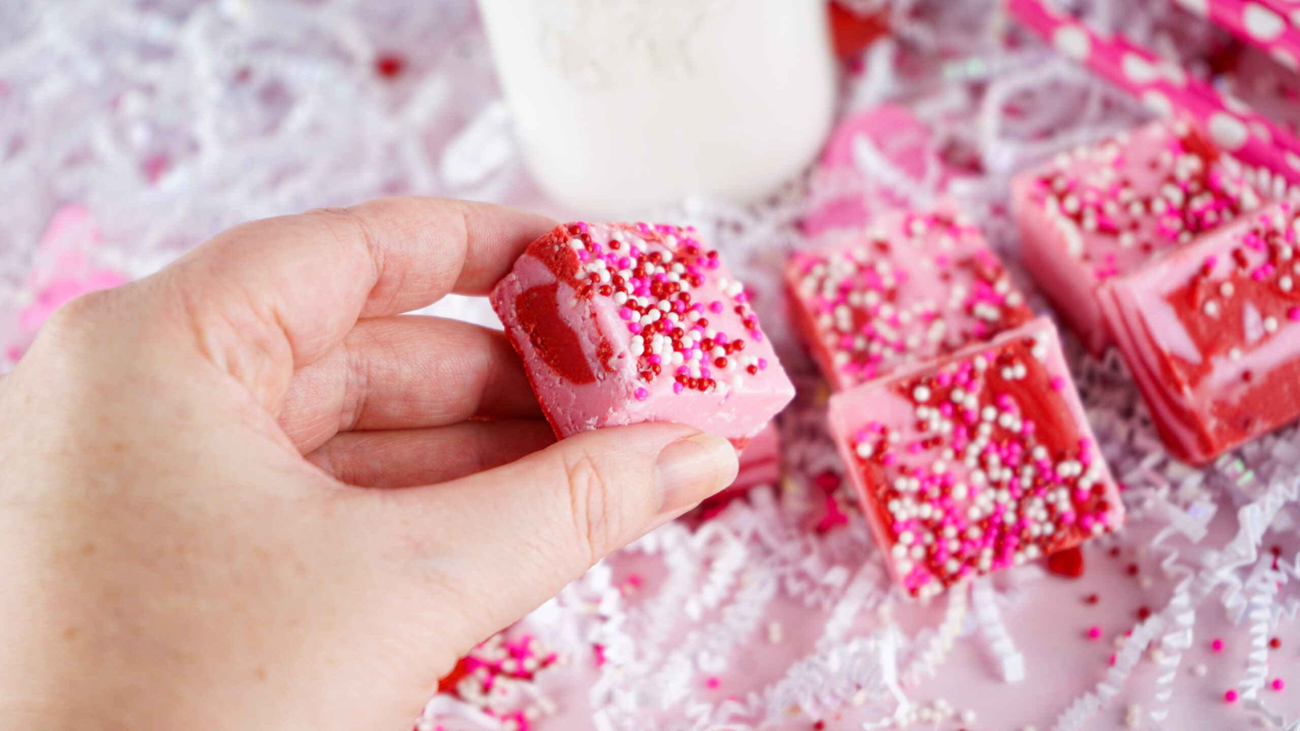 Strawberry Valentine’s Day Fudge - Creative Cynchronicity
