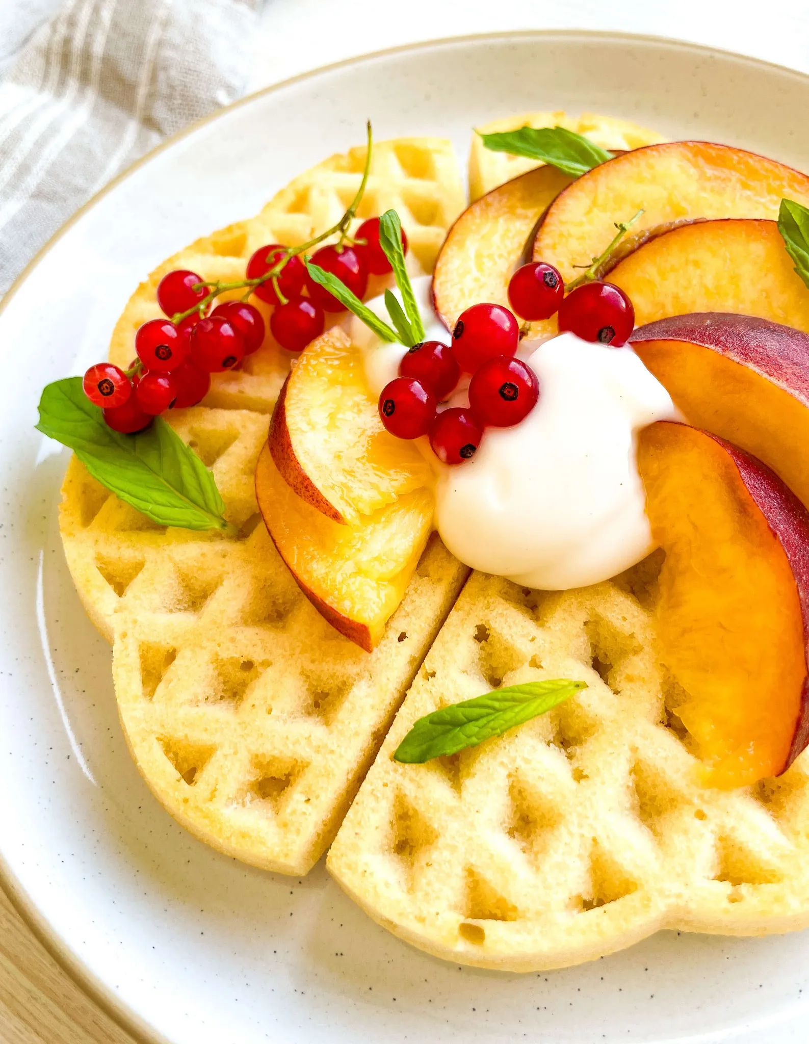 Peaches and Cream Waffles - Creative Cynchronicity